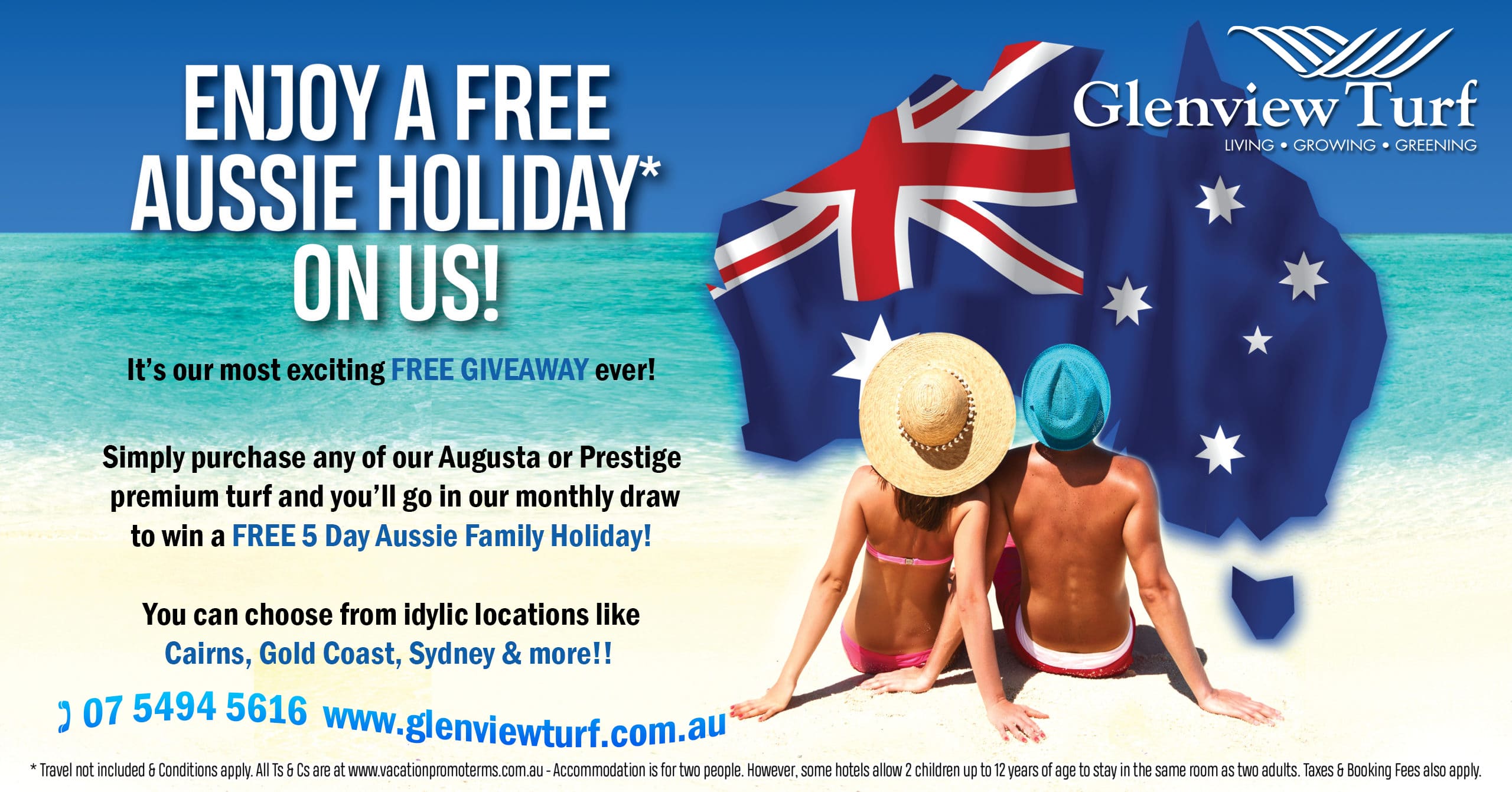 Enjoy a free Aussie holiday on us! - Glenview Turf Suppliers
