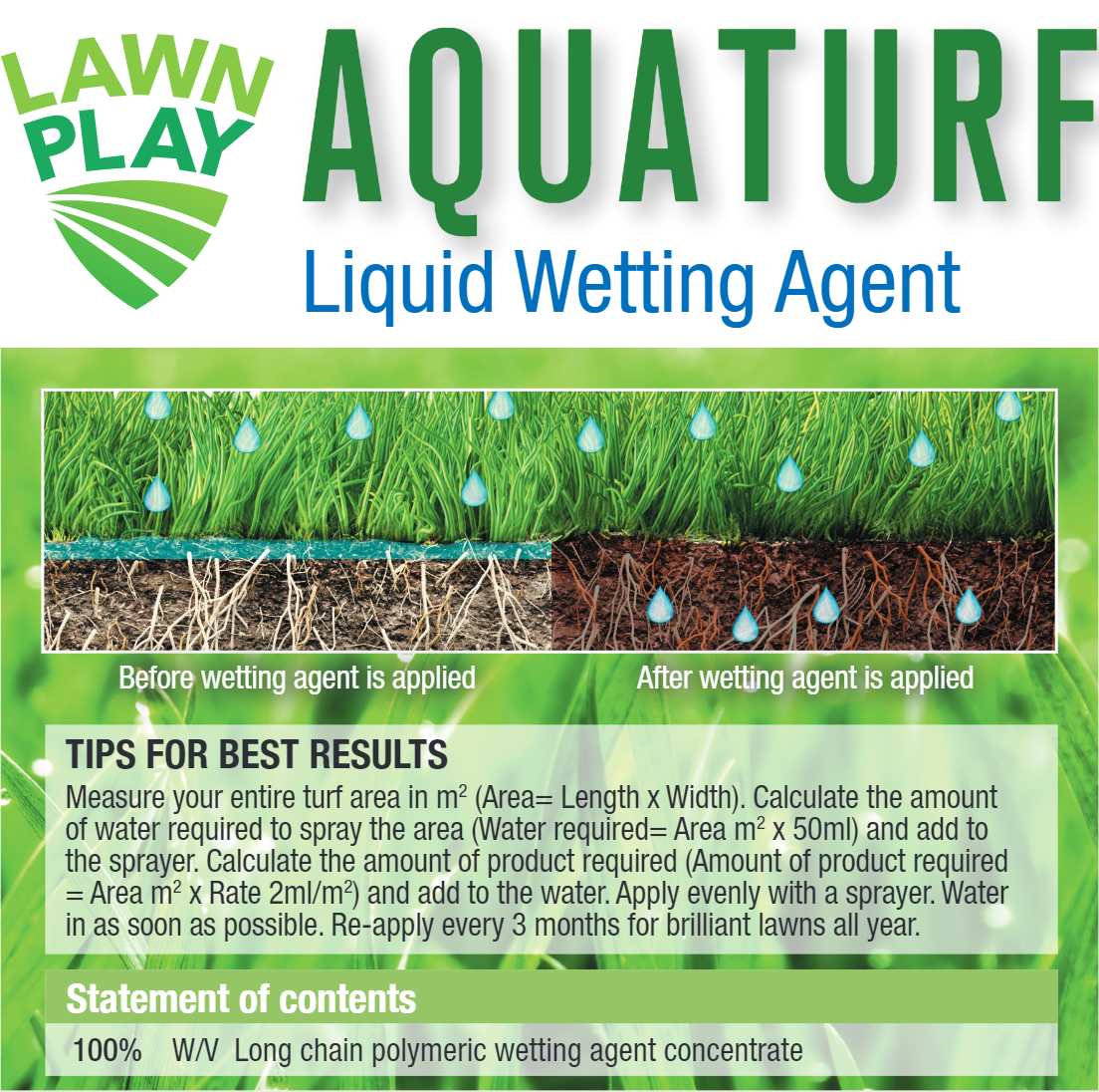 Lawn Play Aquaturf Wetting Agent 1 Litre
